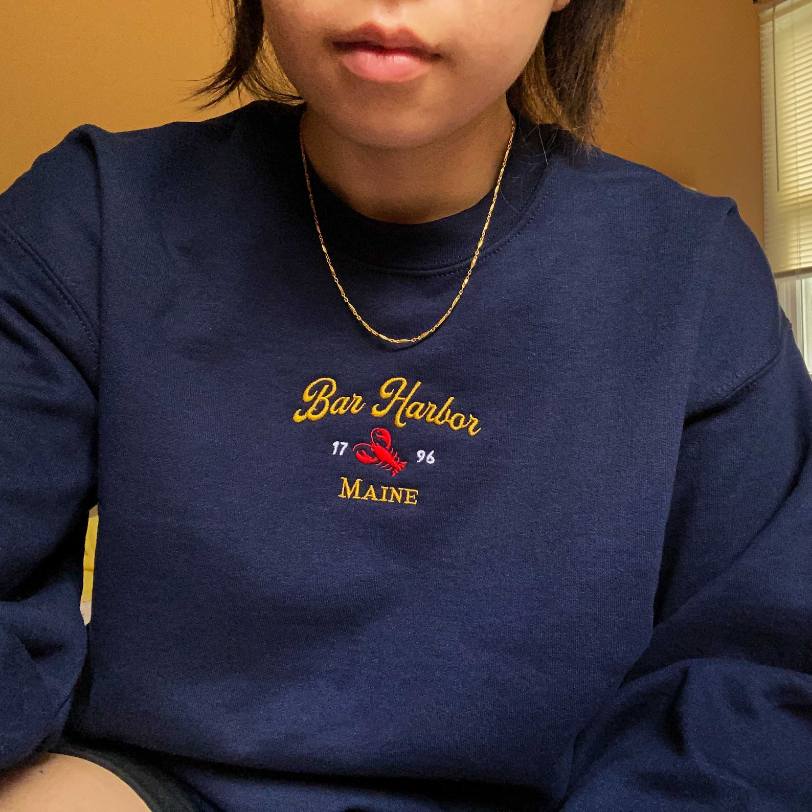 Bar Harbor Maine Sweatshirt, Vintage Crewneck Embroidered, Lobster ...