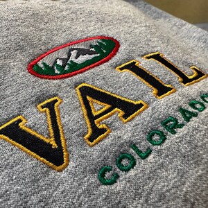 Vail Sweatshirt Vintage, Vintage Ski Resort Crewneck Embroidered ...