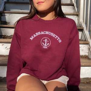 Vintage Massachusetts Sweatshirt Embroidered, State Crewneck, Boston ...