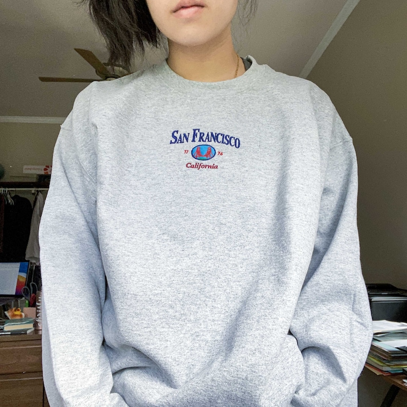 San Francisco Sweatshirt, Vintage California Crewneck Embroidered ...