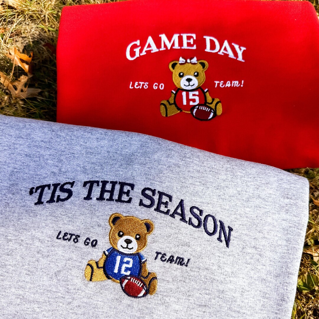 Custom Embroidered Game Day Sweatshirt, Personalized Football Jersey - Etsy