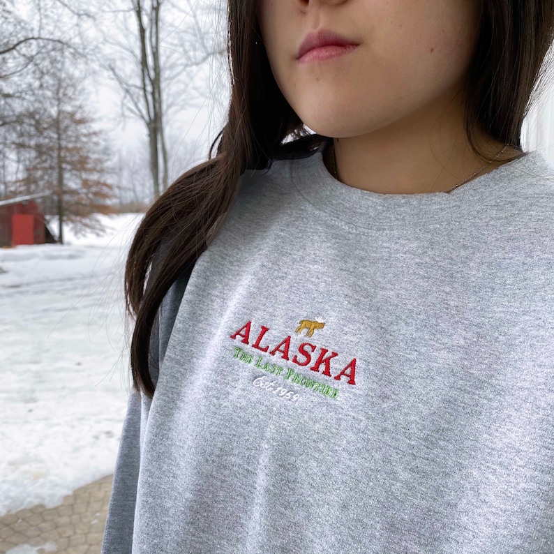 Alaska Sweatshirt Embroidered Crewneck Vintage Sweater | Etsy