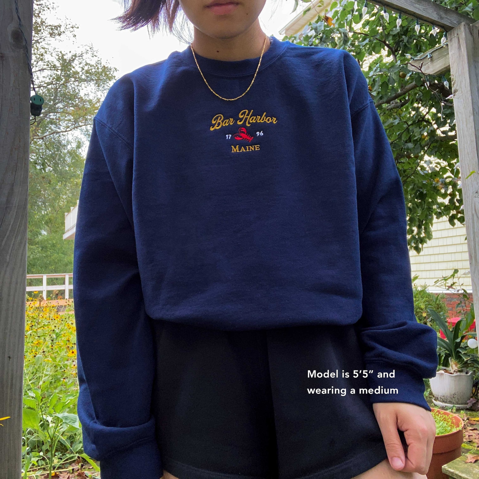 Bar Harbor Maine Sweatshirt, Vintage Crewneck Embroidered, Lobster ...