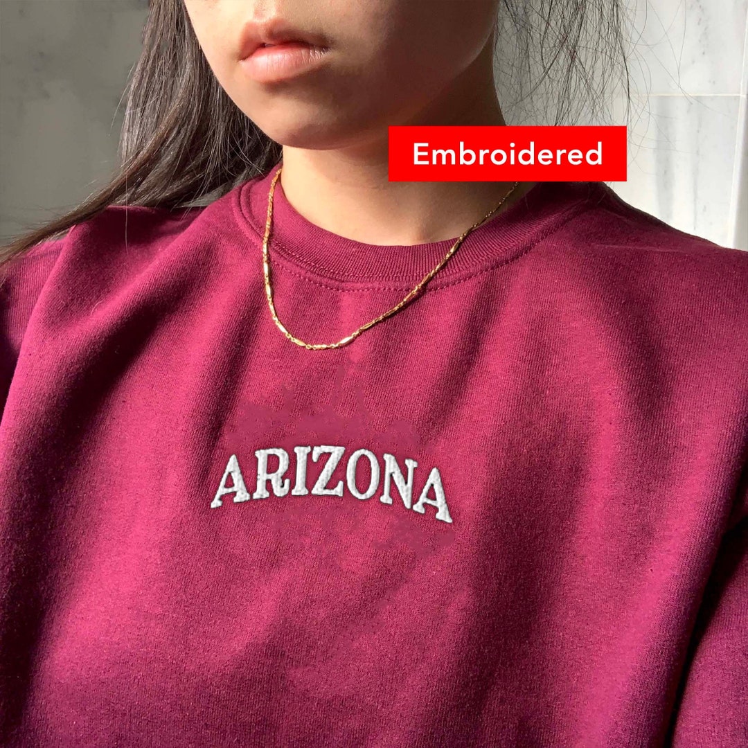 Arizona Sweatshirt, State University Crewneck, Embroidered Vintage ...