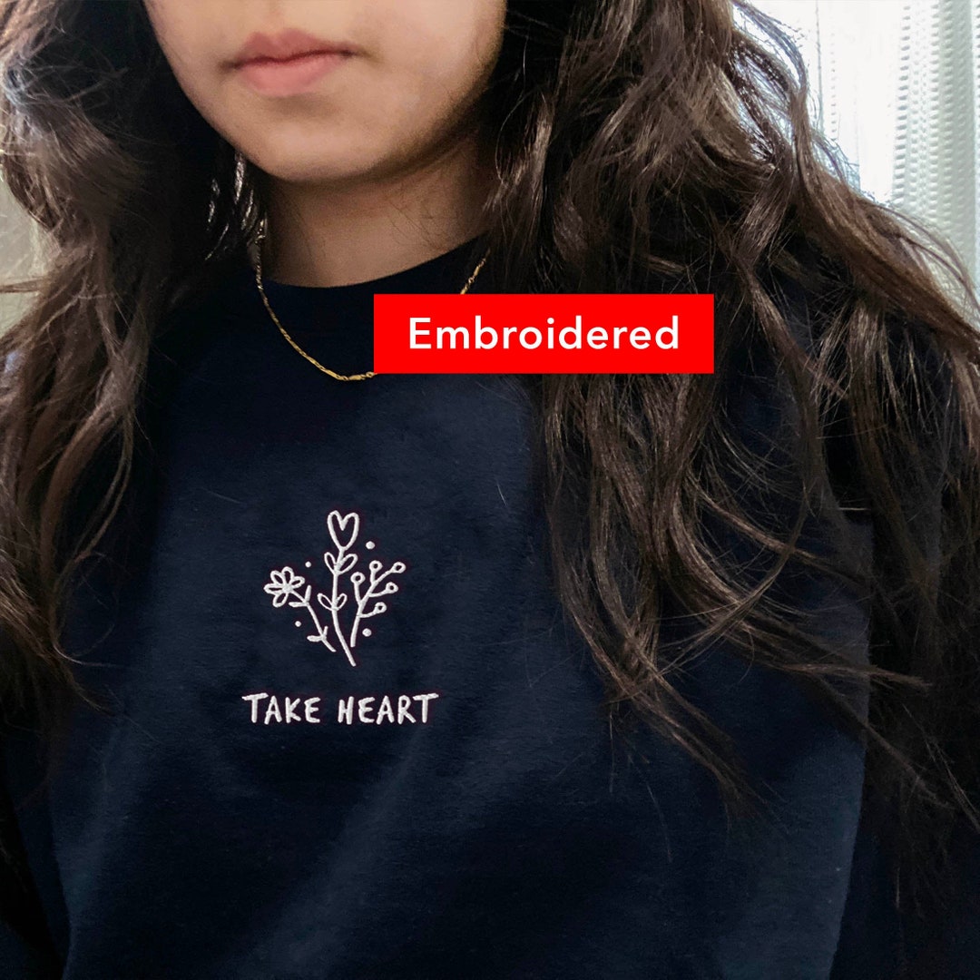 Flowers Embroidered Sweatshirt, Christian Crewneck Wildflowers, Easter ...