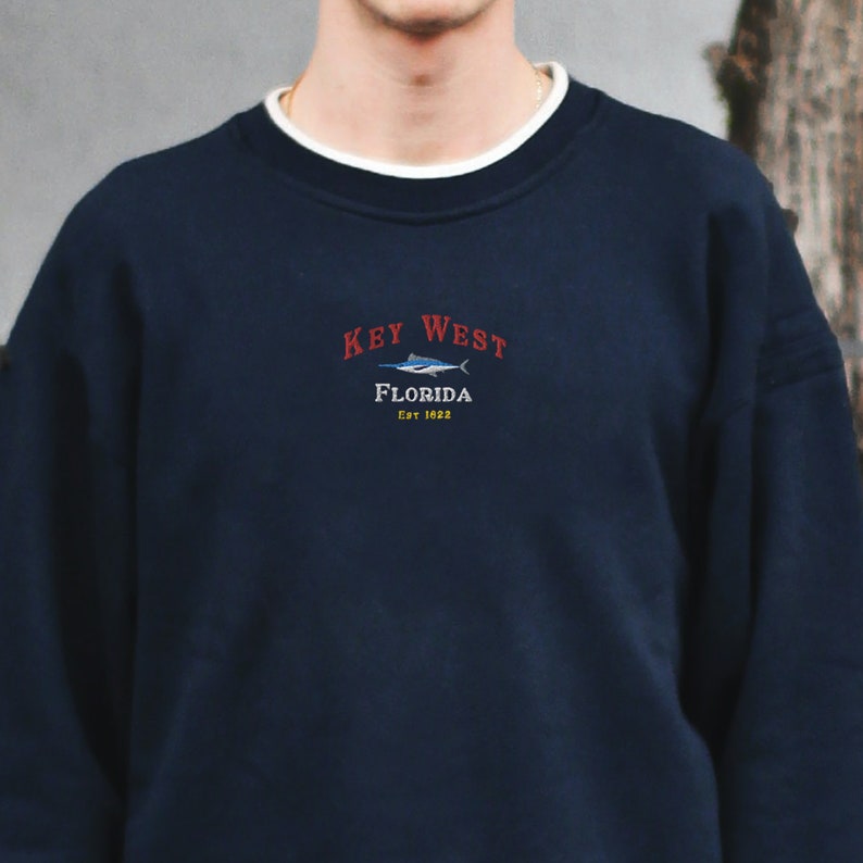 Key West Vintage Sweatshirt Crewneck Embroidered Oversized - Etsy