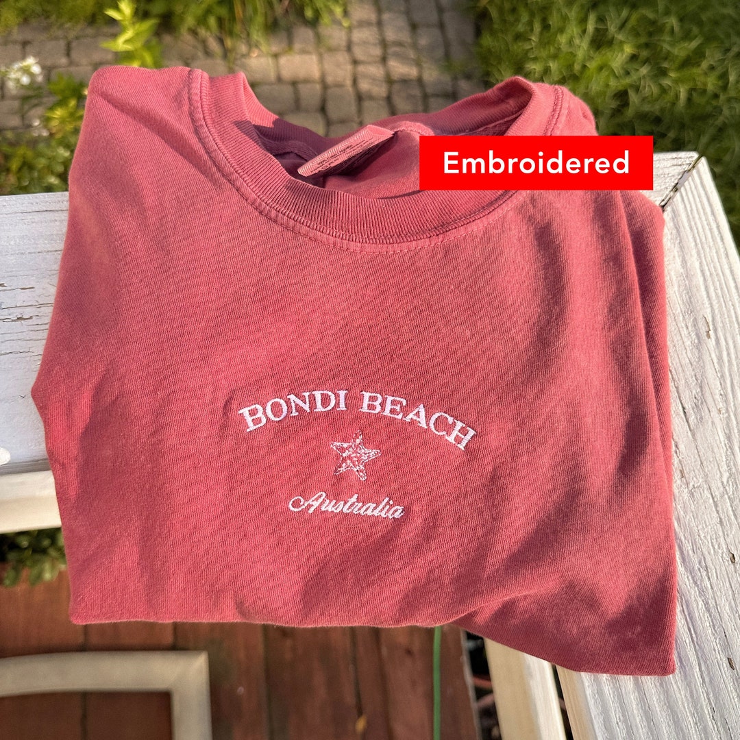 Bondi Beach Vintage T-shirt, Australia Embroidered Comfort Colors Tee ...