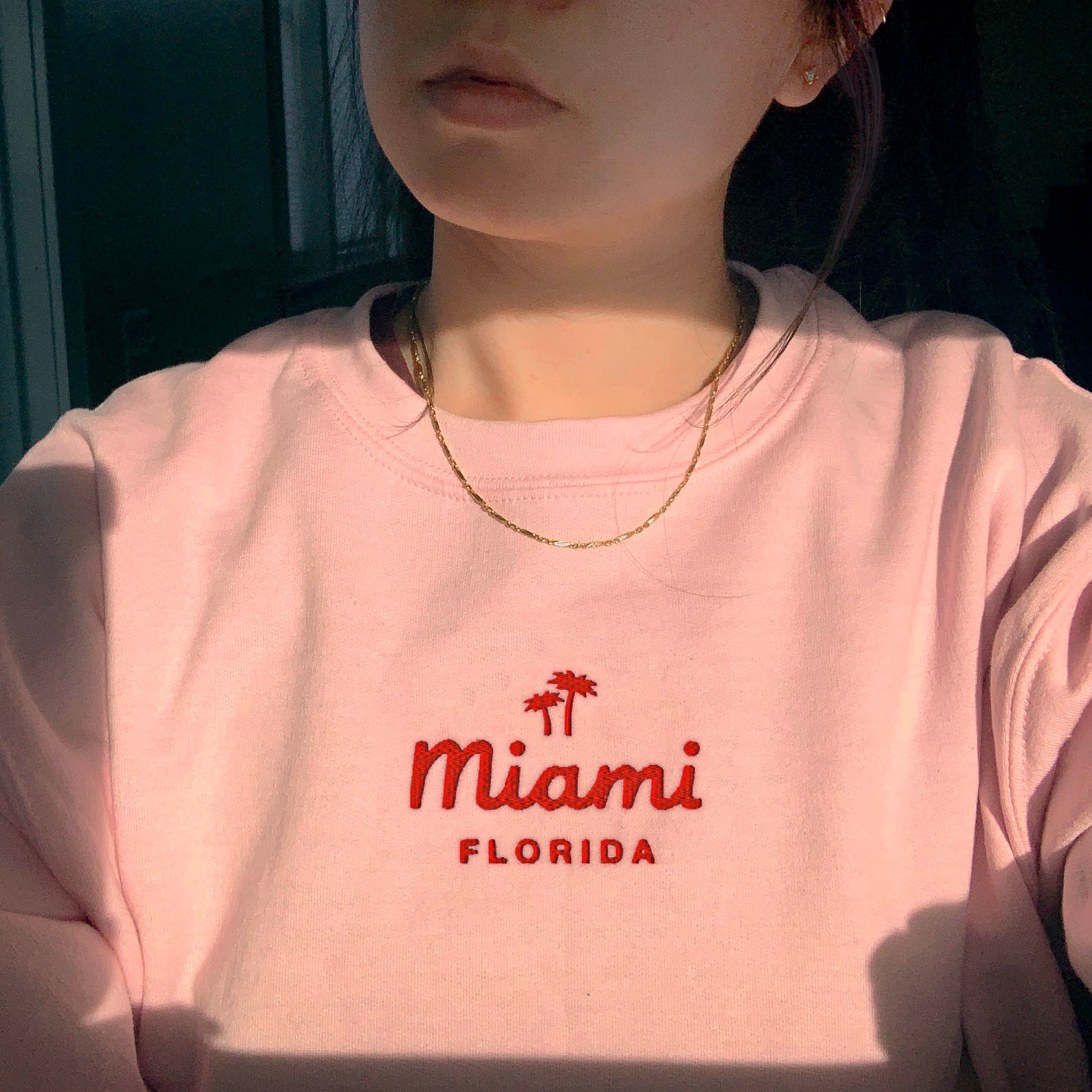 Miami Sweatshirt Vintage Crewneck, Florida Beach Shirt Embroidered ...