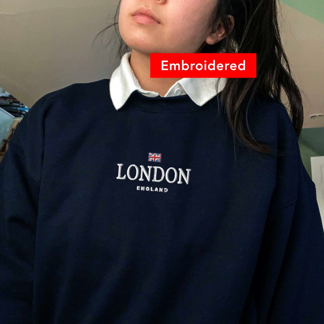 London England Sweatshirt Embroidered, Vintage Britain Crewneck, UK ...