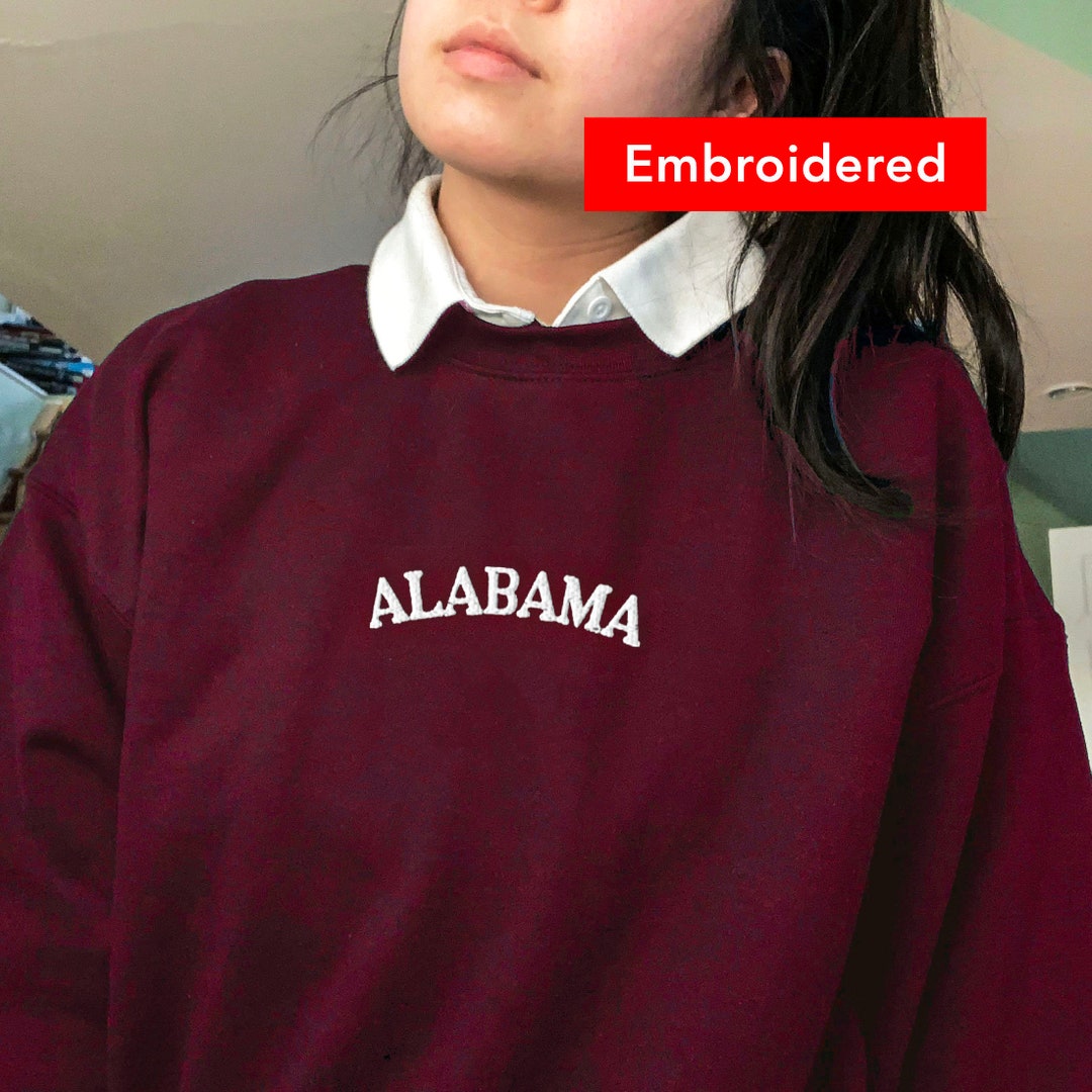 Alabama Sweatshirt Embroidered, Vintage College Crewneck, Cute Sweater ...