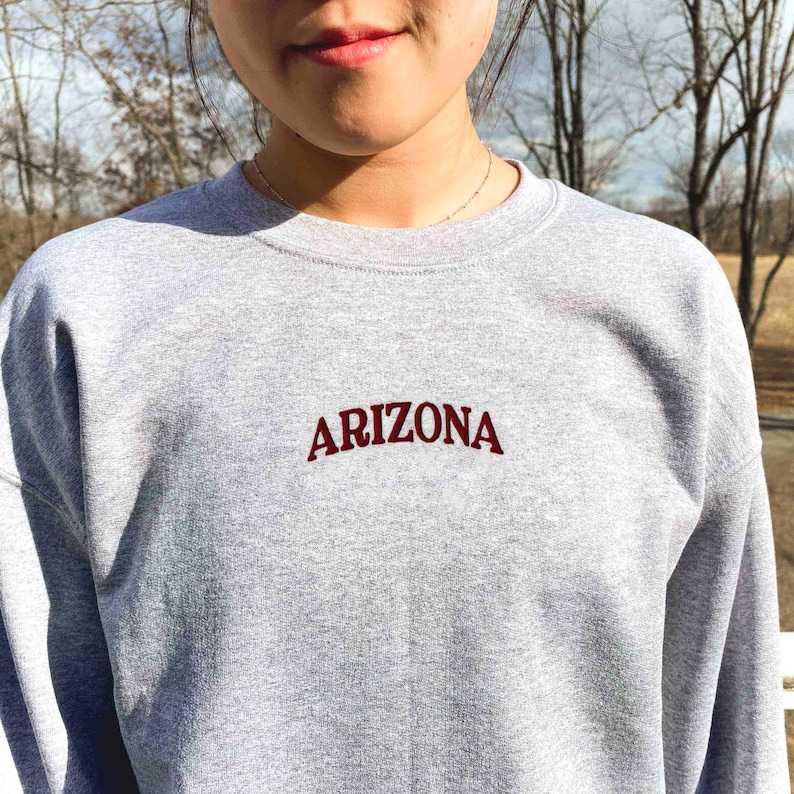 Arizona Sweatshirt, State University Crewneck, Embroidered Vintage ...
