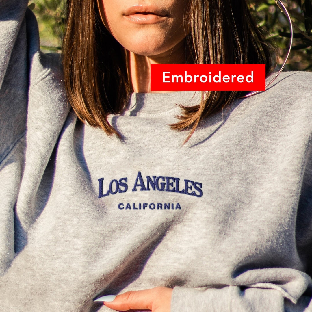 Los Angeles Crewneck, Embroidered Sweatshirt, Vintage Sweater - Etsy