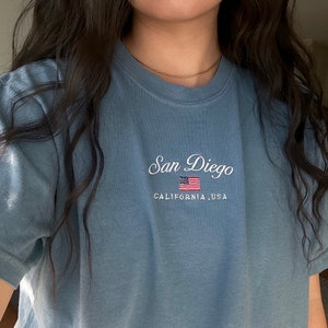 San Diego Vintage T-shirt Embroidered, Comfort Colors California ...