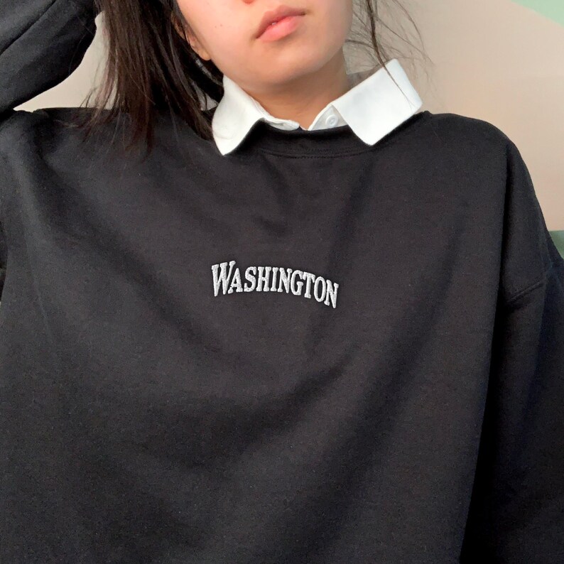 Washington Sweatshirt Embroidered University Crewneck - Etsy