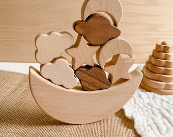 Wooden Stacking Balance Board Game ACROBATS® by Mielasiela Wooden ...