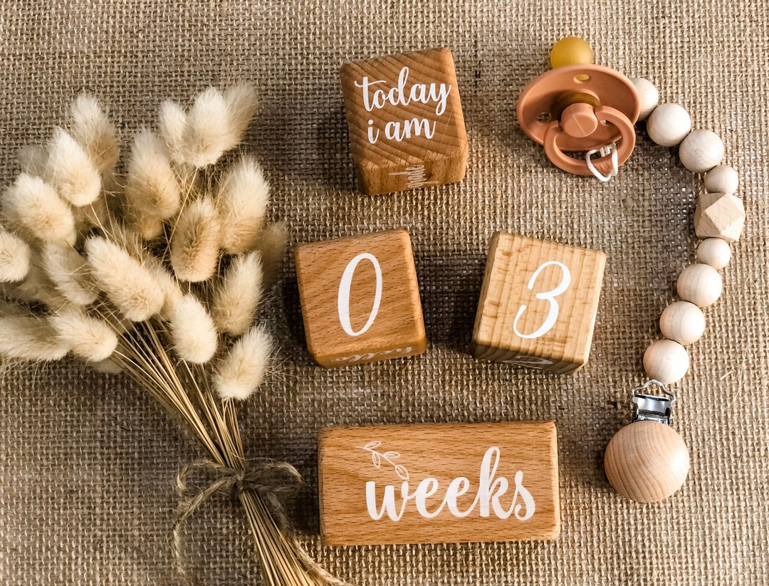 The Wooden Milestone Blocks - Etsy