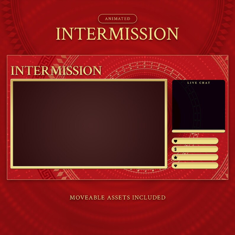 Red Gold Crimson Crown Royal Stream Pack Animated - Etsy