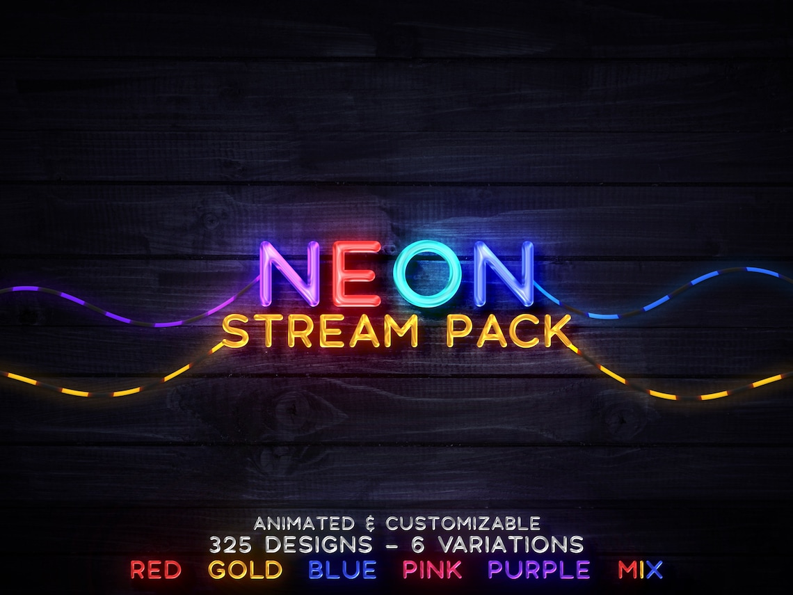 Animated Neon Twitch Overlay/stream Overlay Pack - Etsy