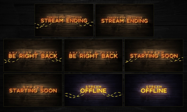 Animated Neon Twitch Overlay/stream Overlay Pack - Etsy