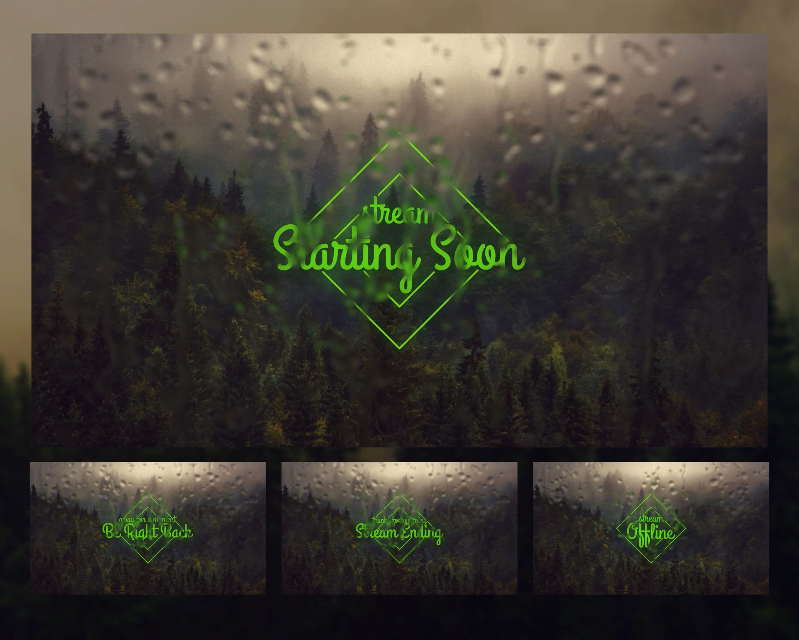 ANIMATED Rainy Twitch Overlays Water Drops on Glass Stream | Etsy