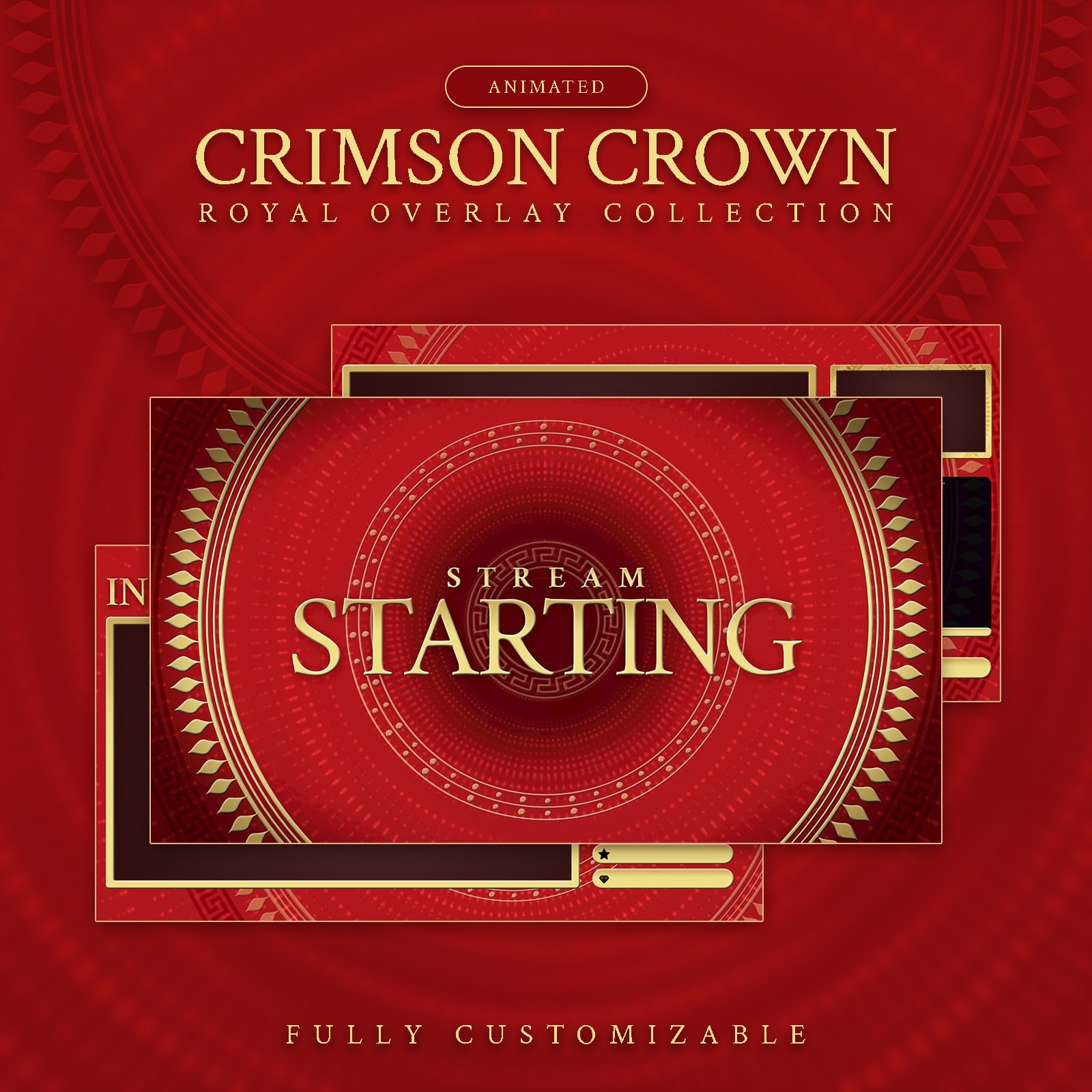 Red Gold Crimson Crown Royal Stream Pack Animated - Etsy
