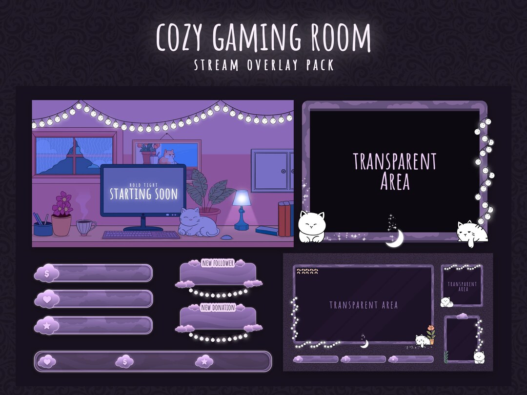 Cozy Room Animated Twitch Overlays Pack | Stream Package - Etsy Australia