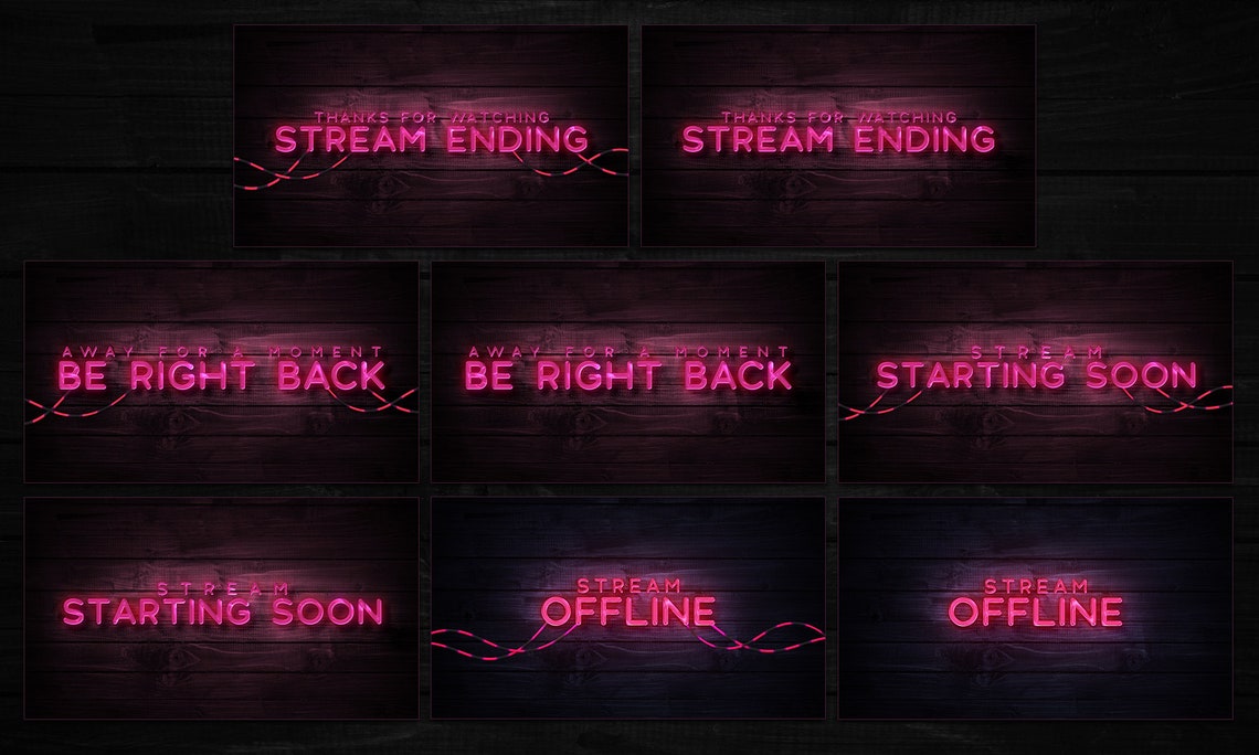 Animated Neon Twitch Overlay/stream Overlay Pack - Etsy