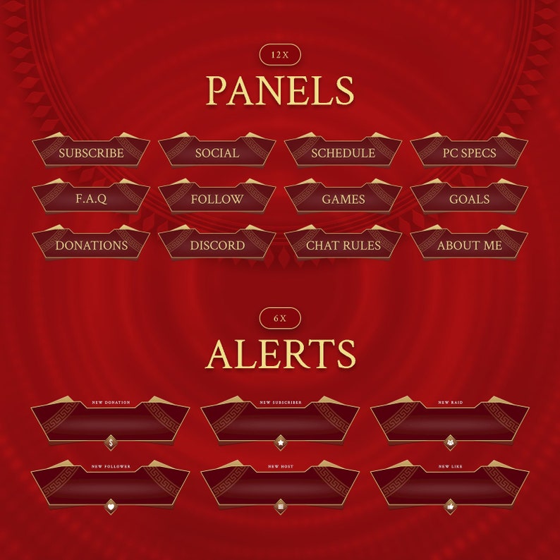 Red Gold Crimson Crown Royal Stream Pack Animated - Etsy