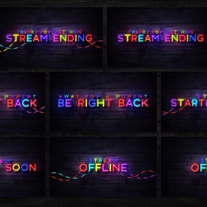 Animated Neon Twitch Overlay/stream Overlay Pack - Etsy