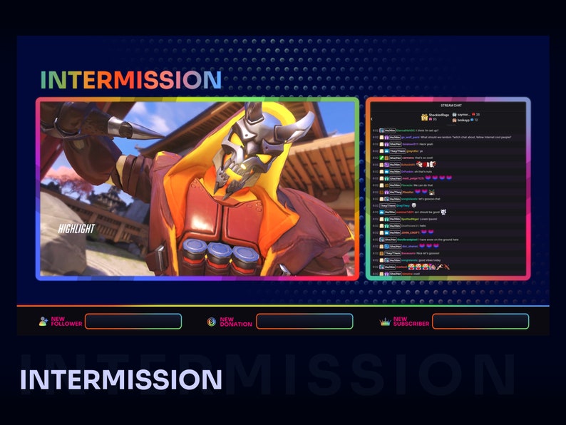 Stream Overlay Pack Animated Neon RGB - Etsy Canada