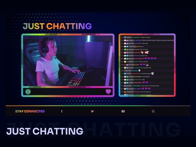 Stream Overlay Pack Animated Neon RGB - Etsy Canada