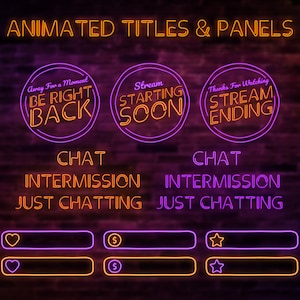 Animated Neon Sign Stream Pack Gold Purple - Etsy