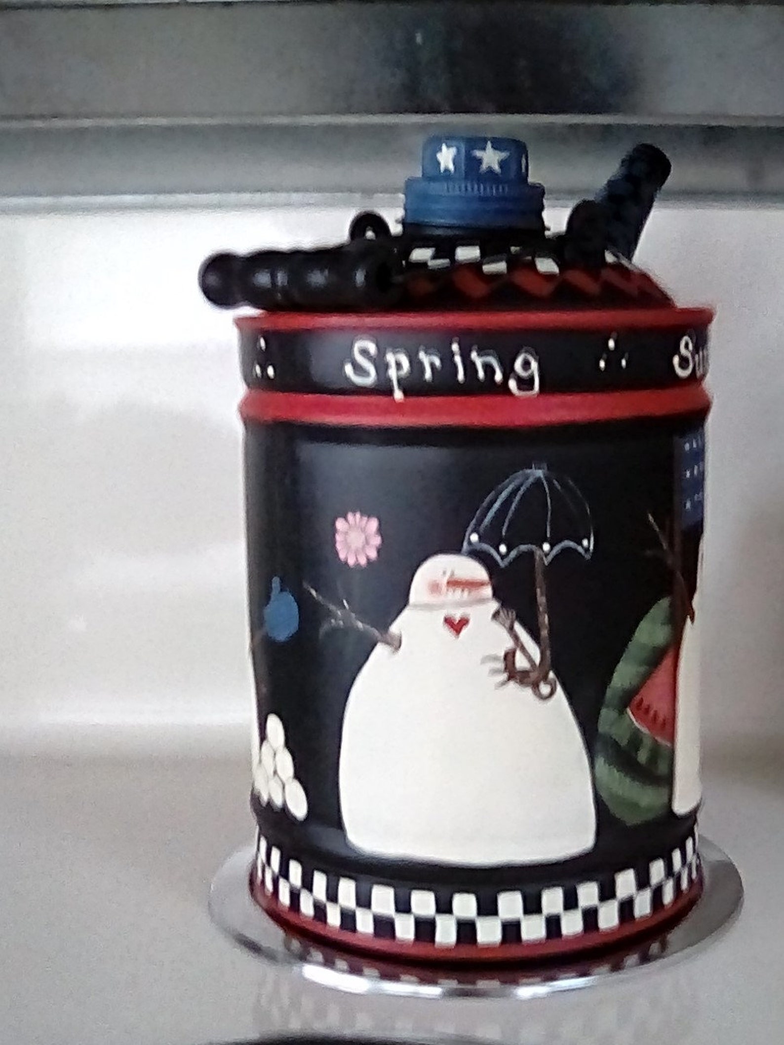 4 Seasons Snowmen Scenes Hand Painted on a Small Fuel Can. Can - Etsy