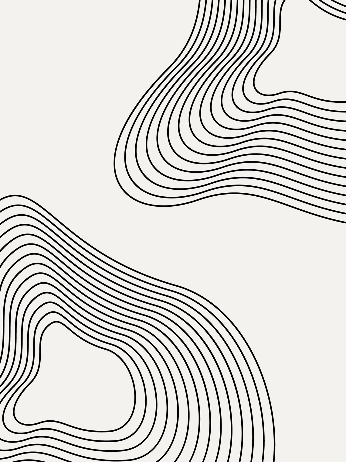 Minimalist Lines Art 2 | Black and Beige Lines | Digital Download | Mid ...