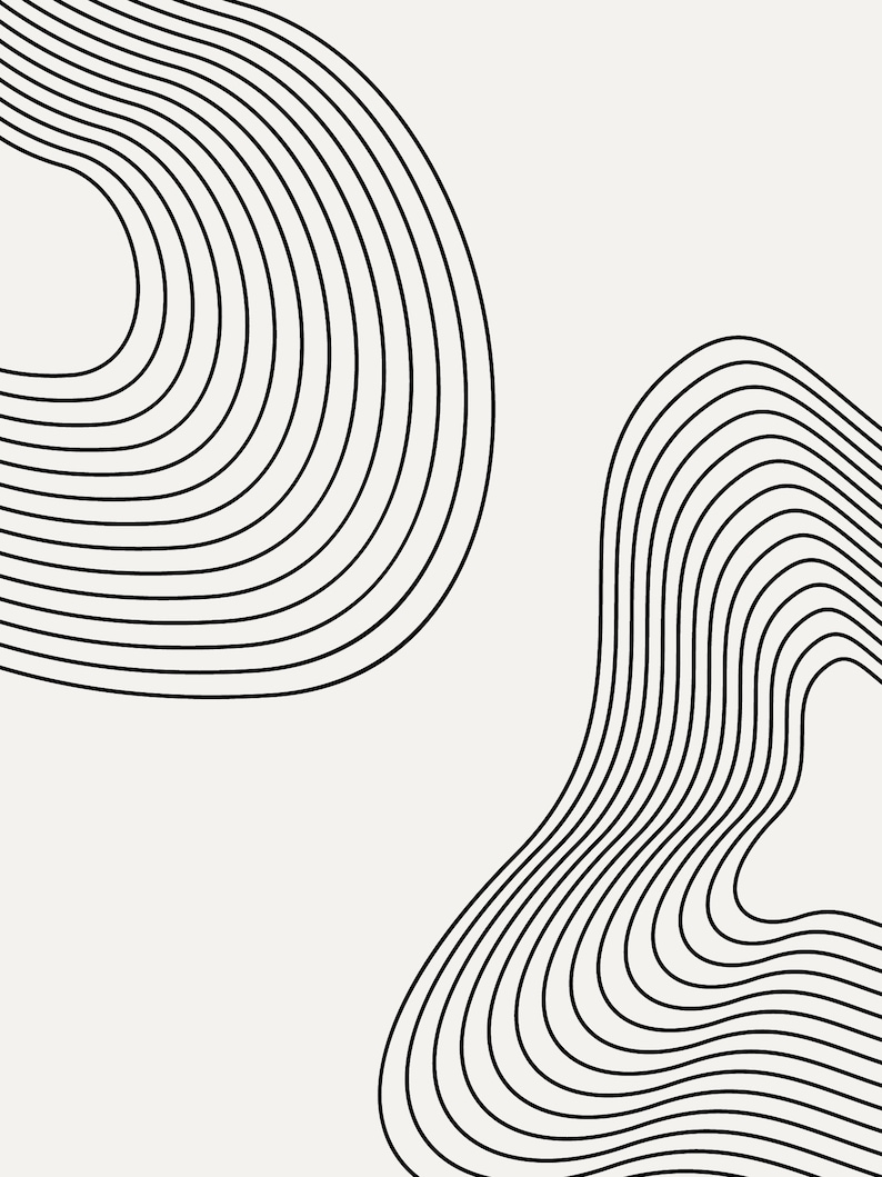 Minimalist Lines Art 1 | Black and Beige Lines | Digital Download | Mid ...