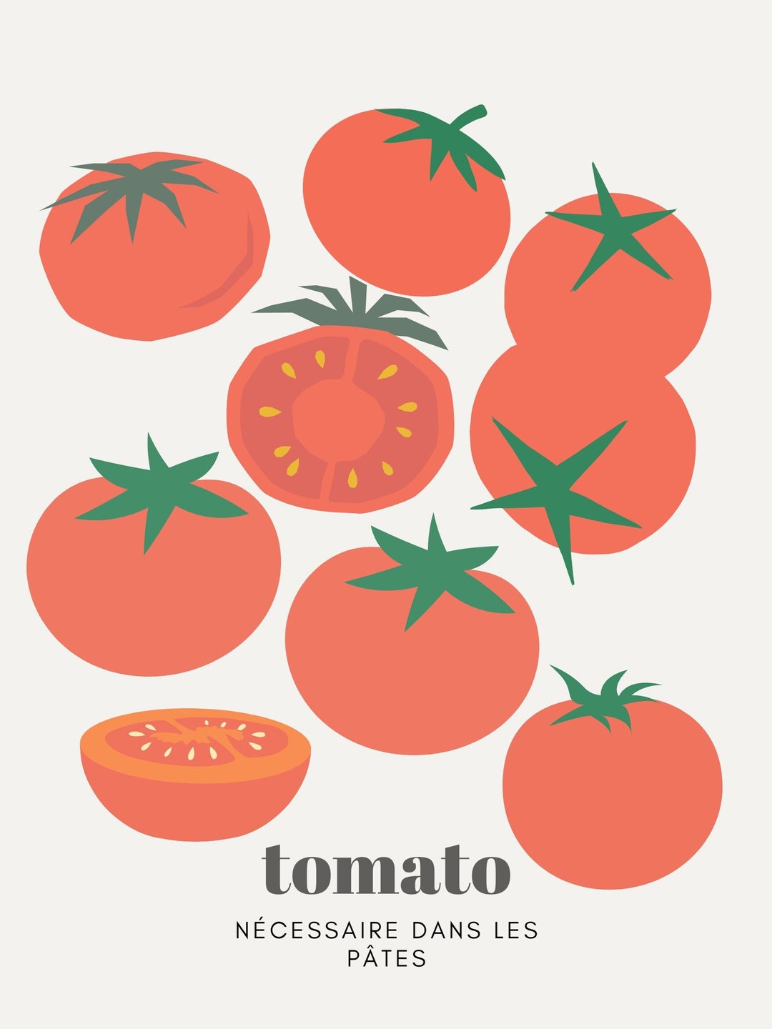 Mid Century Modern Tomato Print | Tomato Print | Tomato Wall Art ...