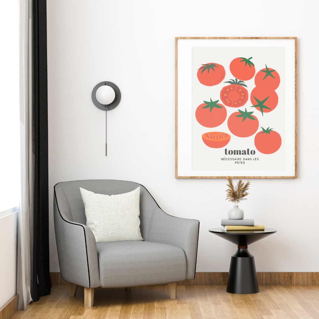 Mid Century Modern Tomato Print | Tomato Print | Tomato Wall Art ...