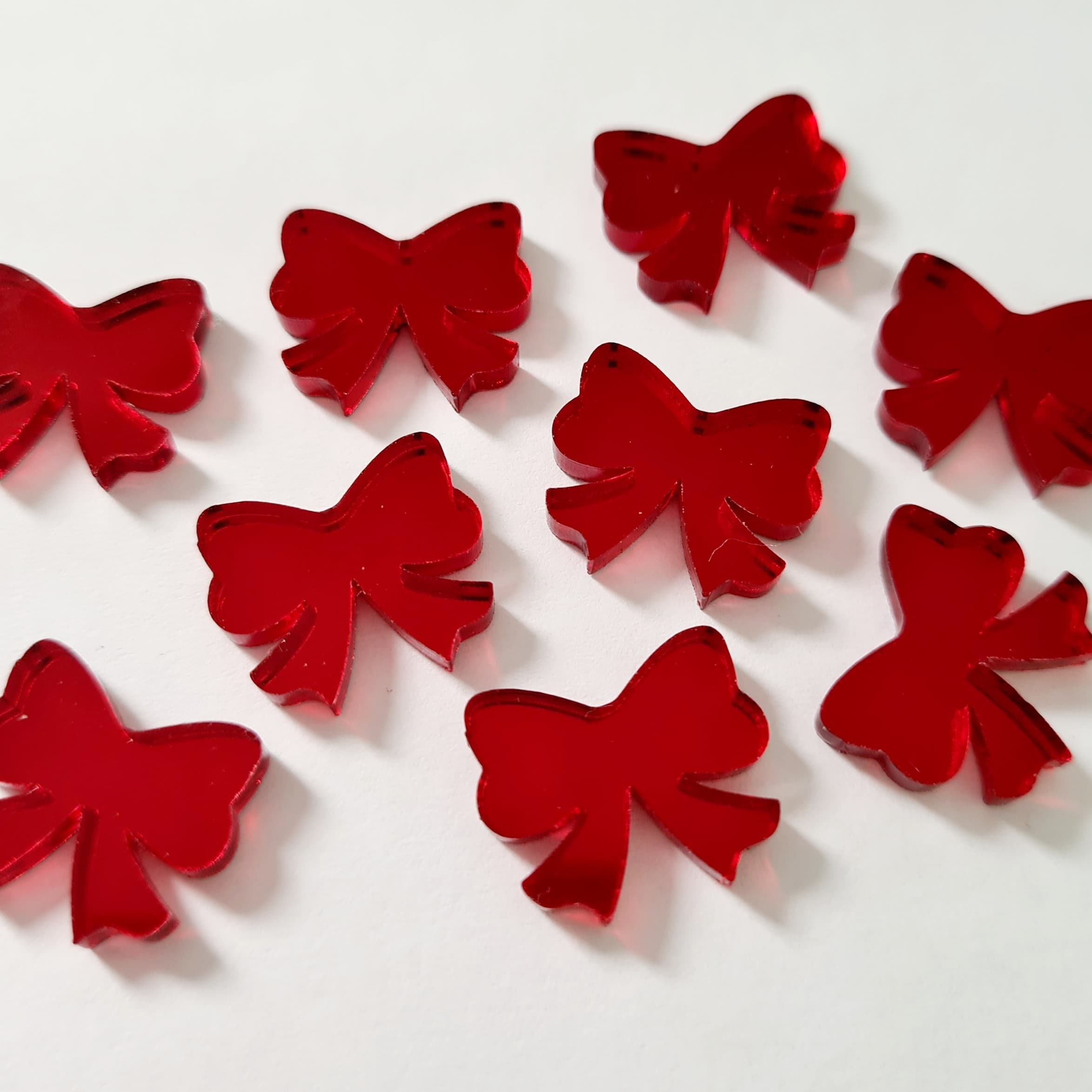 10 Pcs 16mm Laser Cut RED MIRROR Acrylic BOWS - Etsy Australia
