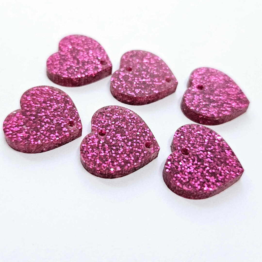 18 Pcs 18mm Laser Cut HOT PINK Glitter 3 LAYERED Acrylic Hearts - Etsy
