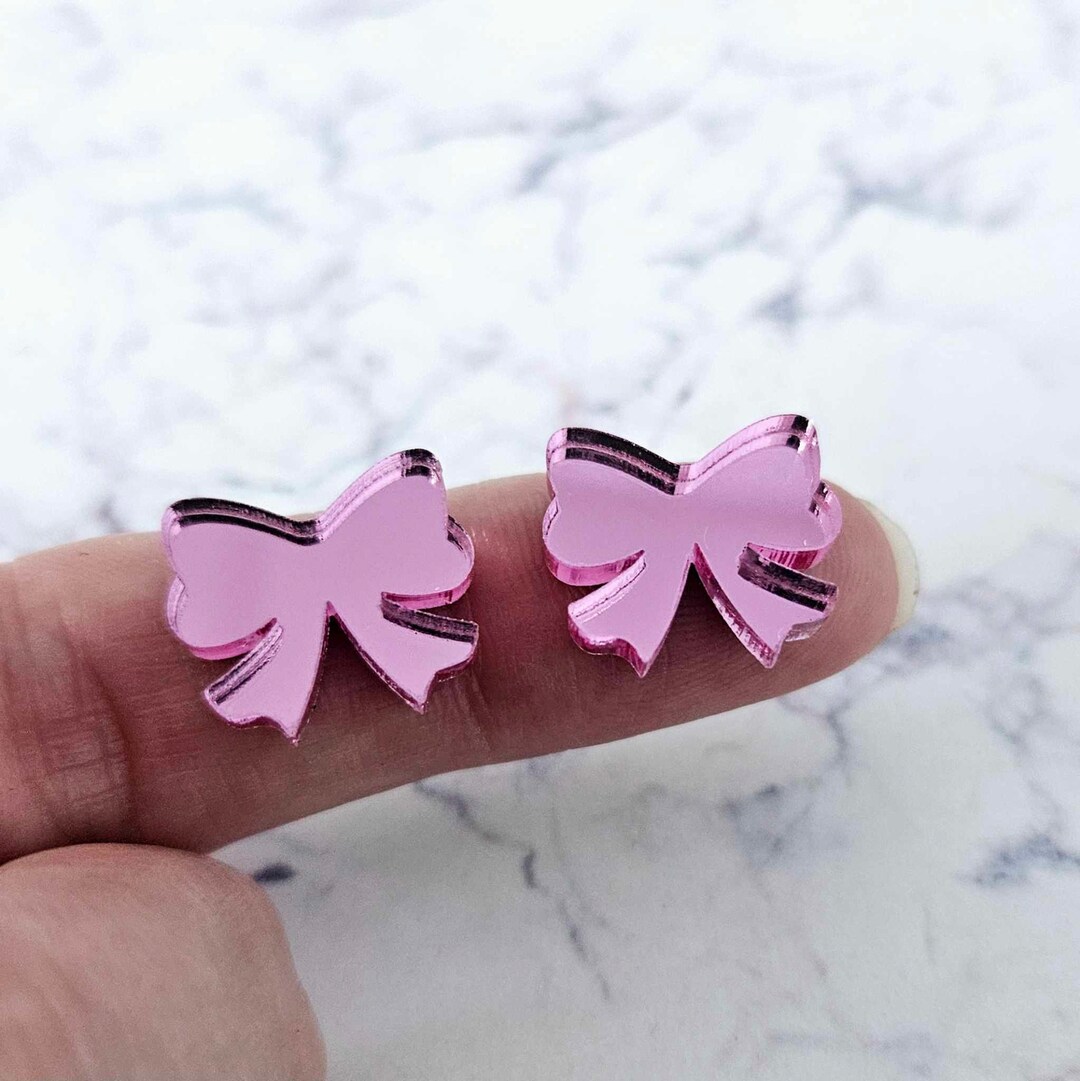 10 Pcs 16mm Laser Cut PINK MIRROR Acrylic BOWS - Etsy