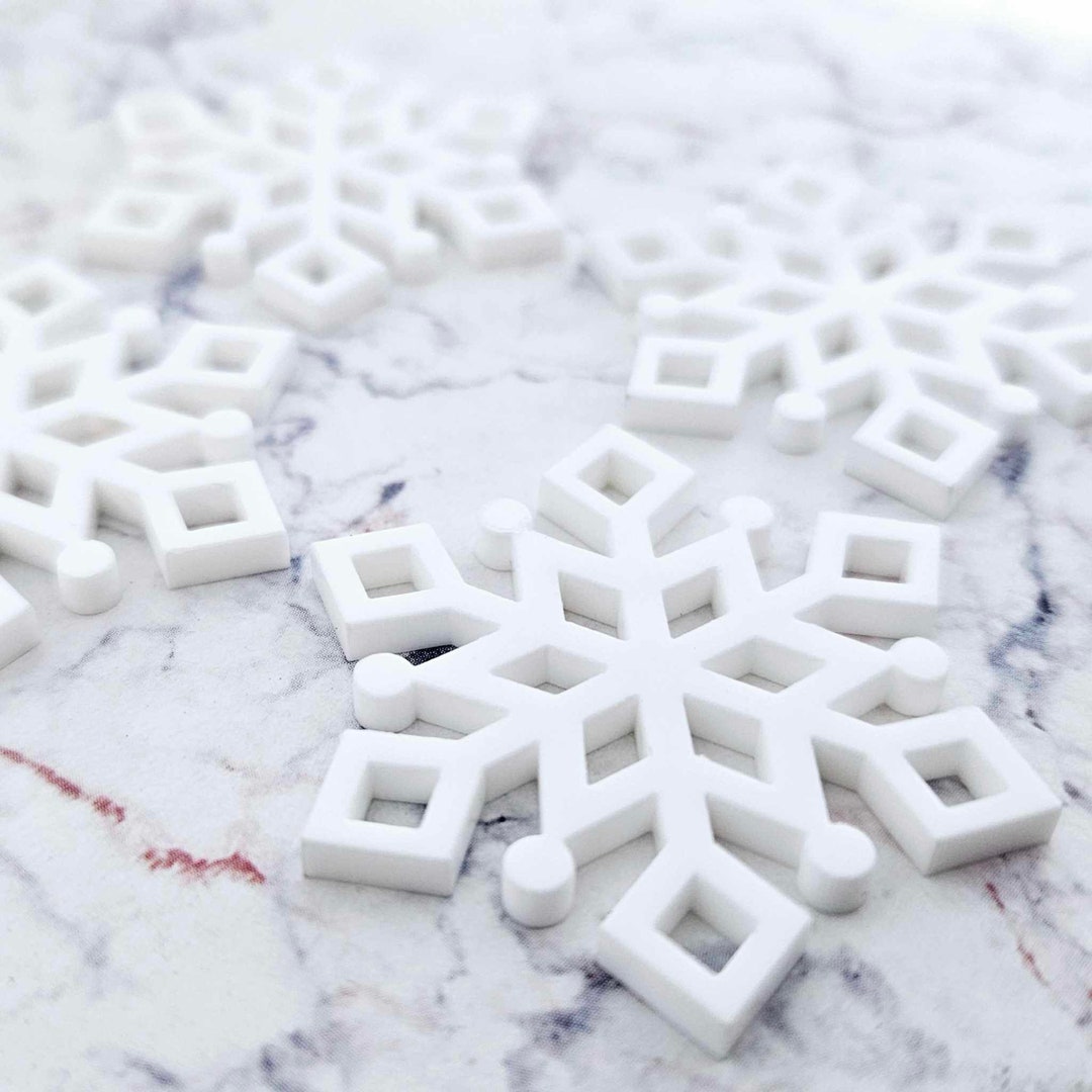 6 Pcs 43mm Laser Cut WHITE Acrylic SNOWFLAKE Dangles - Etsy