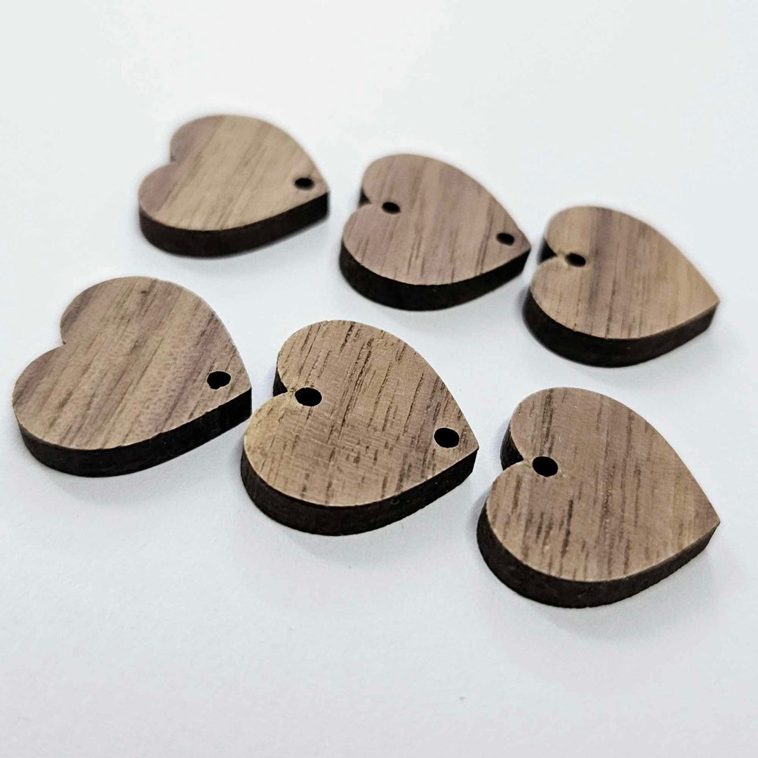 18 Pcs 18mm Laser Cut WALNUT VENEER 3 LAYERED Acrylic Hearts - Etsy