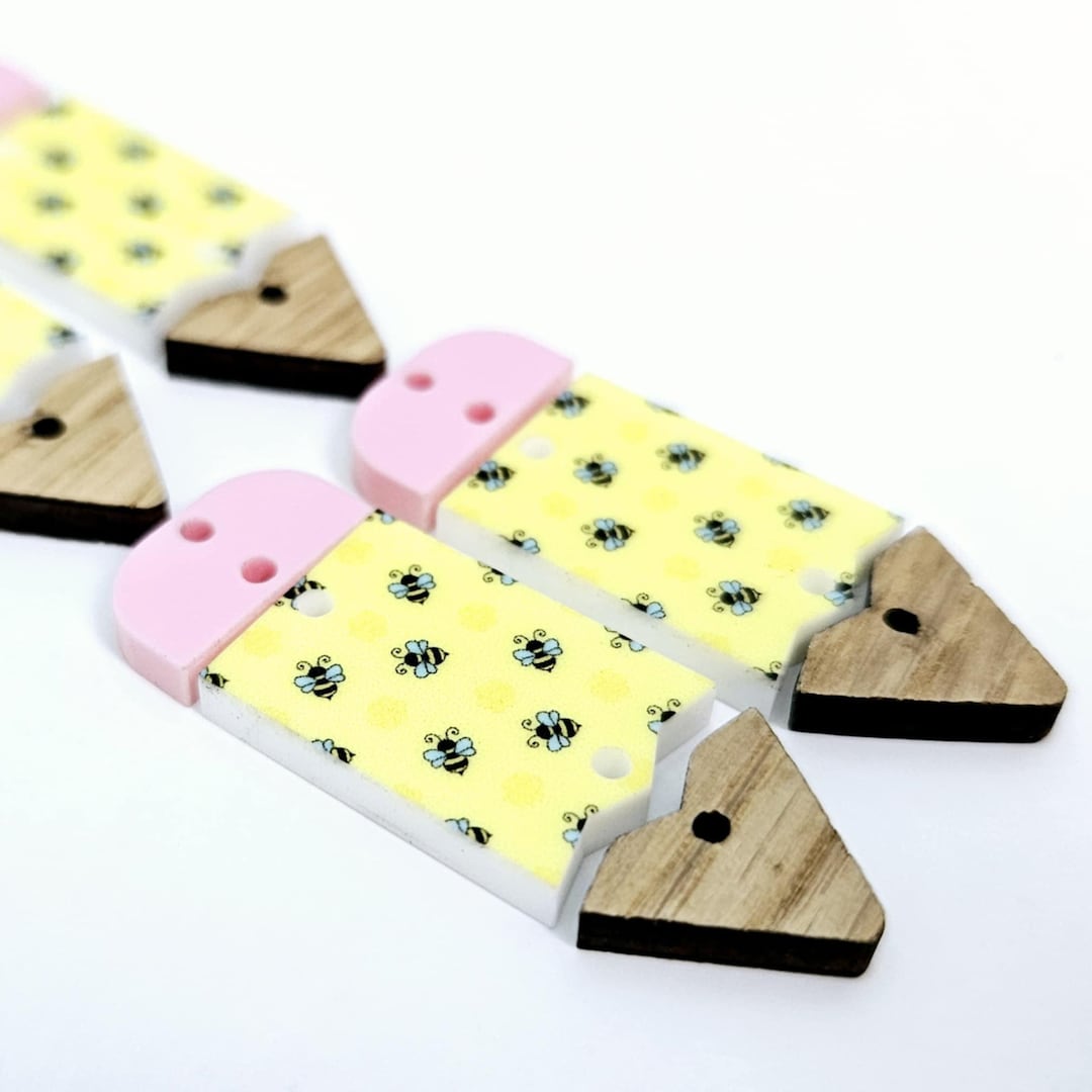 43mm Laser Cut HONEY BEE Acrylic PENCILS - Etsy