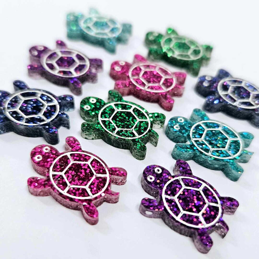 10pcs 19mm Laser Cut GLITTER Acrylic TURTLES MIXED Pack - Etsy
