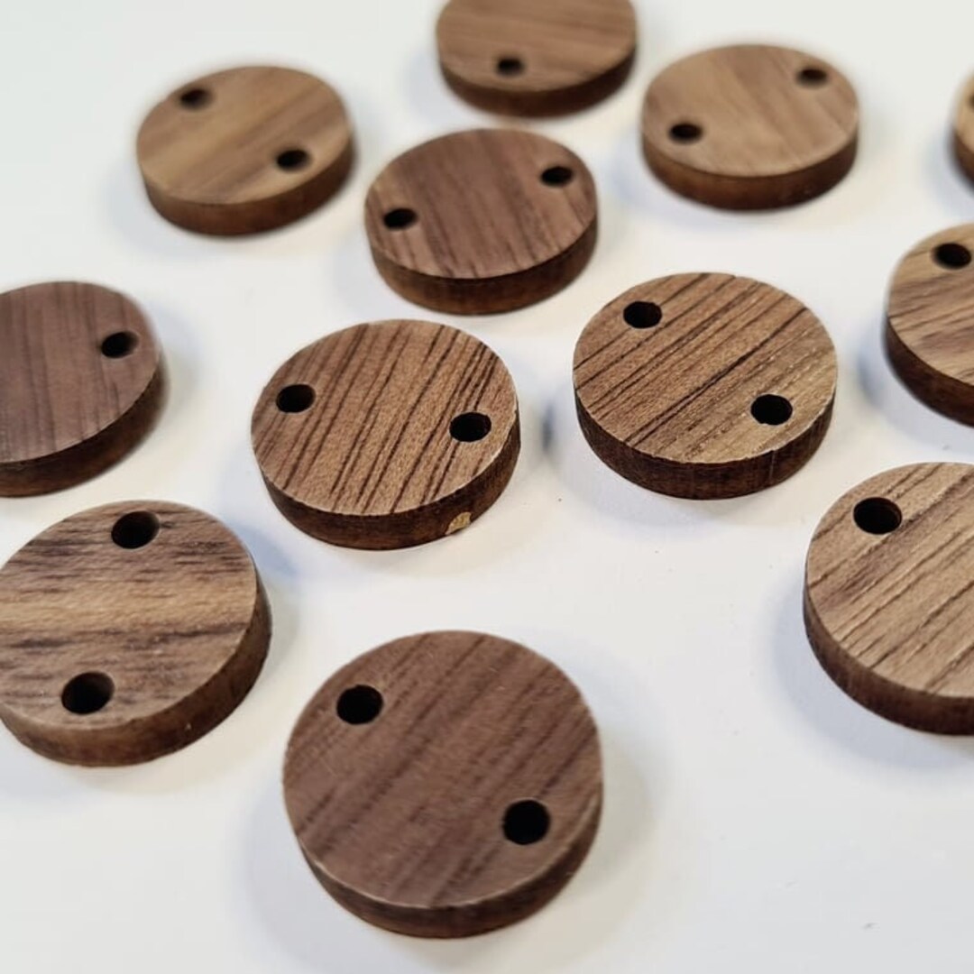 20 Pcs 14mm Laser Cut Walnut Circles With 2 X 2mm Holes - Etsy