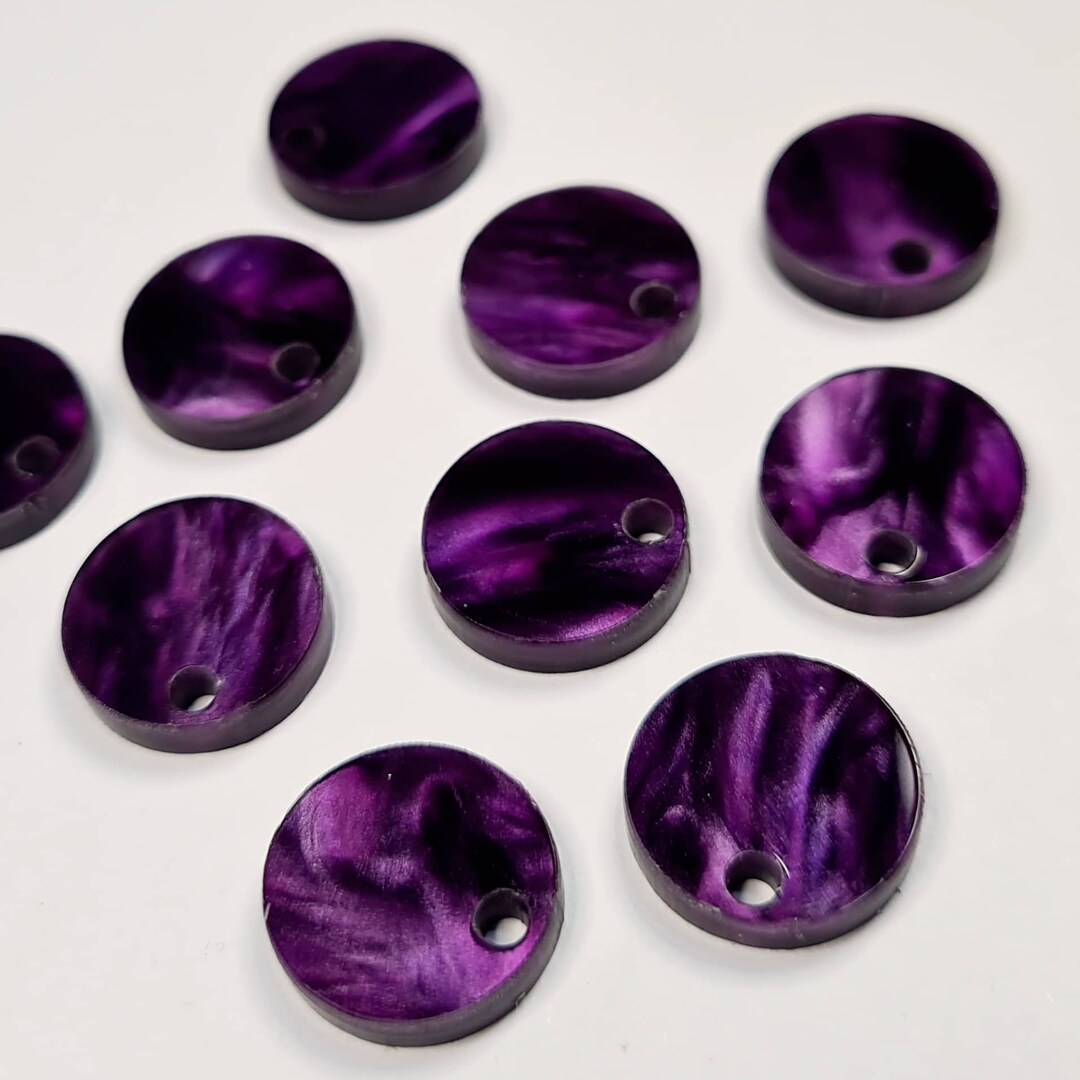 20 Pcs 14mm Laser Cut Deep Purple Marble Acrylic Circles With or ...
