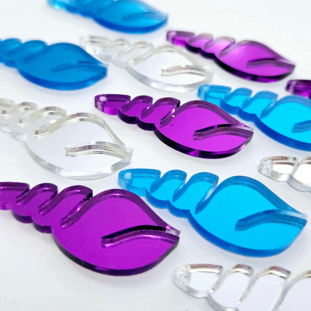 6 Pcs 40mm Laser Cut MIRROR Acrylic SHELLS, MIXED Pack - Etsy