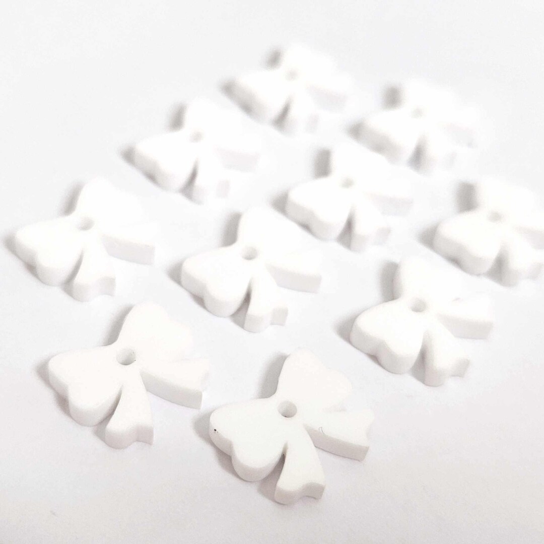 10 Pcs 13mm Laser Cut WHITE Acrylic BOWS With 1.5mm Hole - Etsy