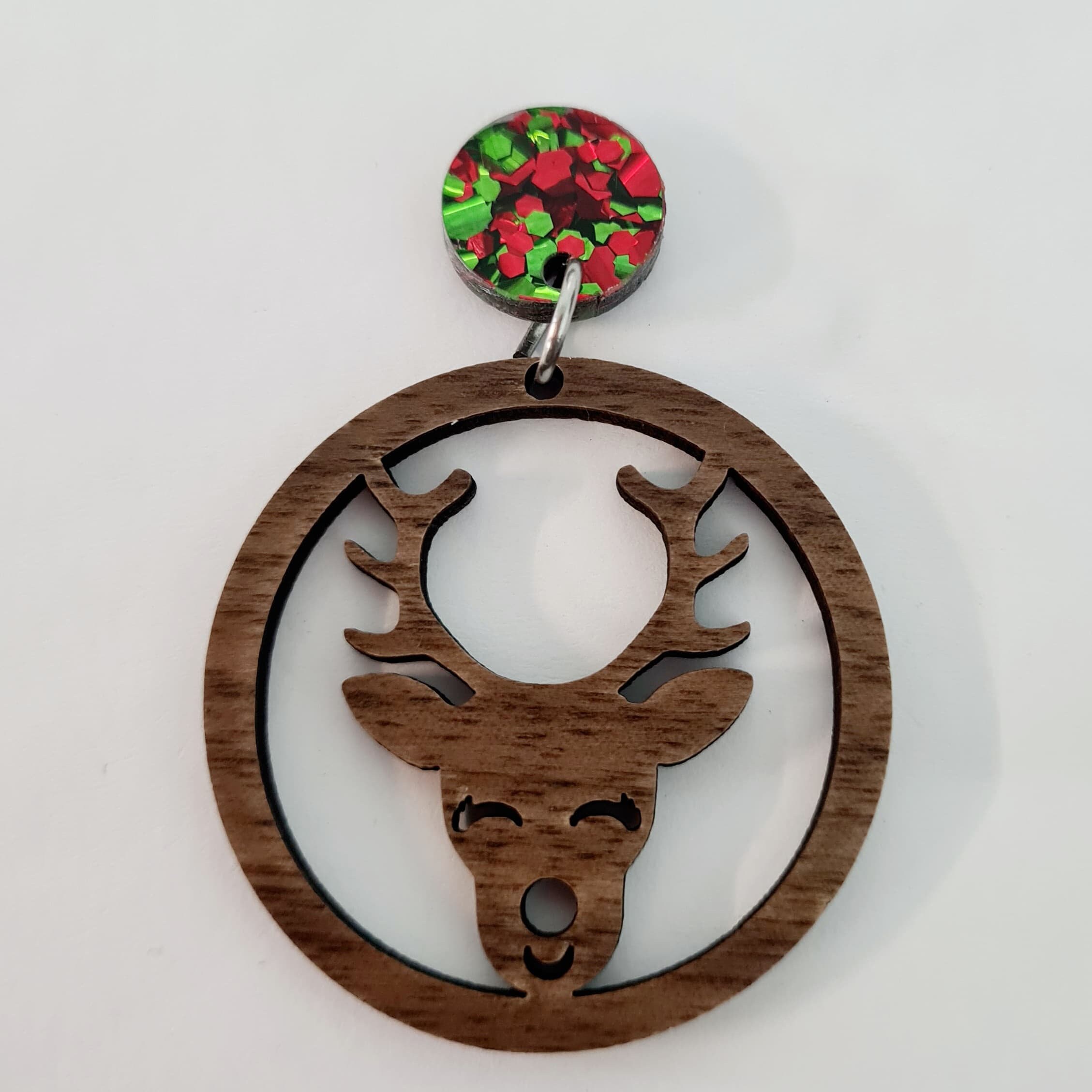 6 Pcs 40mm Laser Cut WALNUT Veneer Christmas REINDEER Dangles - Etsy