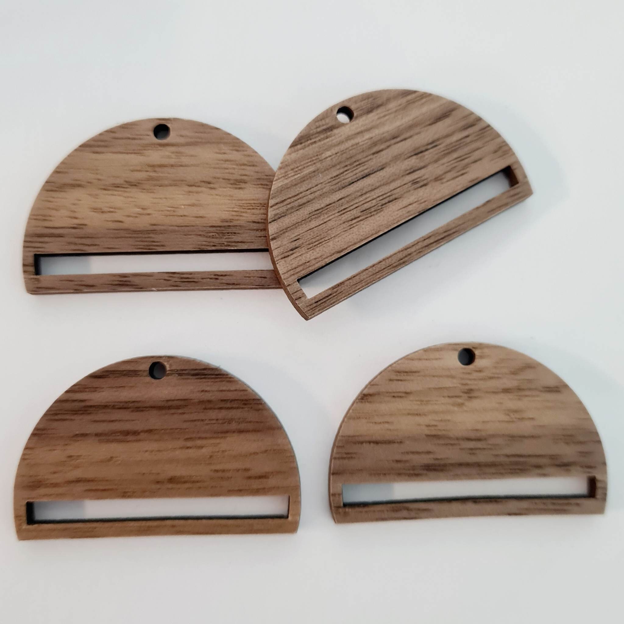 6 Pcs 38mm Laser Cut WALNUT Veneer MACRAME Earring Blank - Etsy